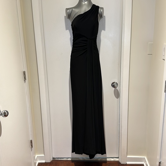 ABS Allen Schwartz | Dresses | Abs Collection Black One Shoulder Gown ...